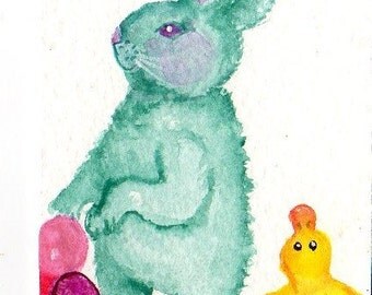 Popular items for bunny rabbit art on Etsy