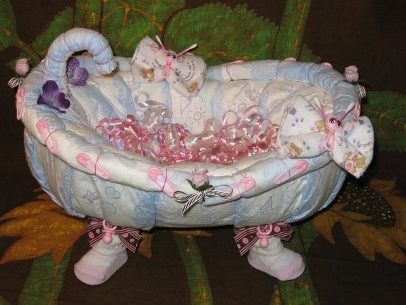 Learn 2 make a BATHTUB from DIAPERS. Tutorial. by DiaperZooDesigns