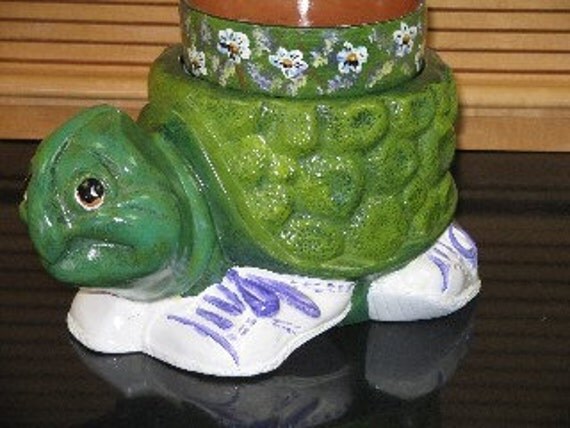 Turtle Flower Pot Terra Cotta Flower Pot Insert Hand Painted