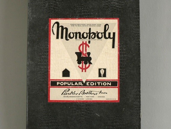 Monopoly original 1940s board game kids playing - maztrac