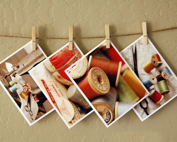 Items similar to Sewing Notecards -- set of 4 on Etsy