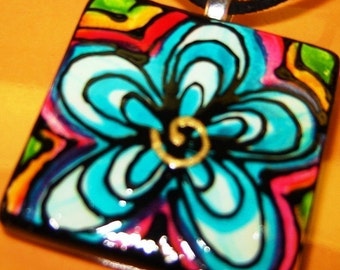 Jewelry Hand painted Ceramic Pendants & by gardengoddessmosaics