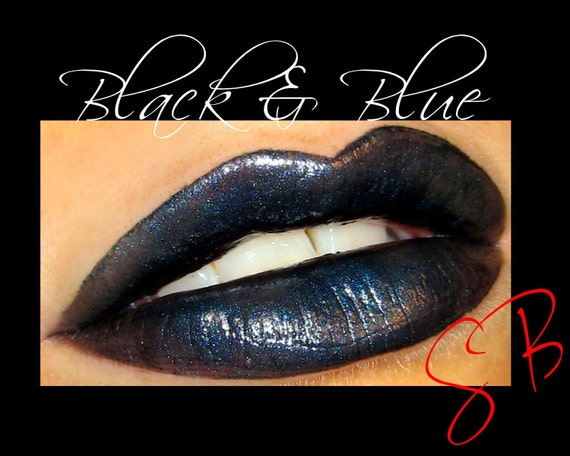 Black & Blue Lipstick Blackened Blue GothLip by SobeBotanicals