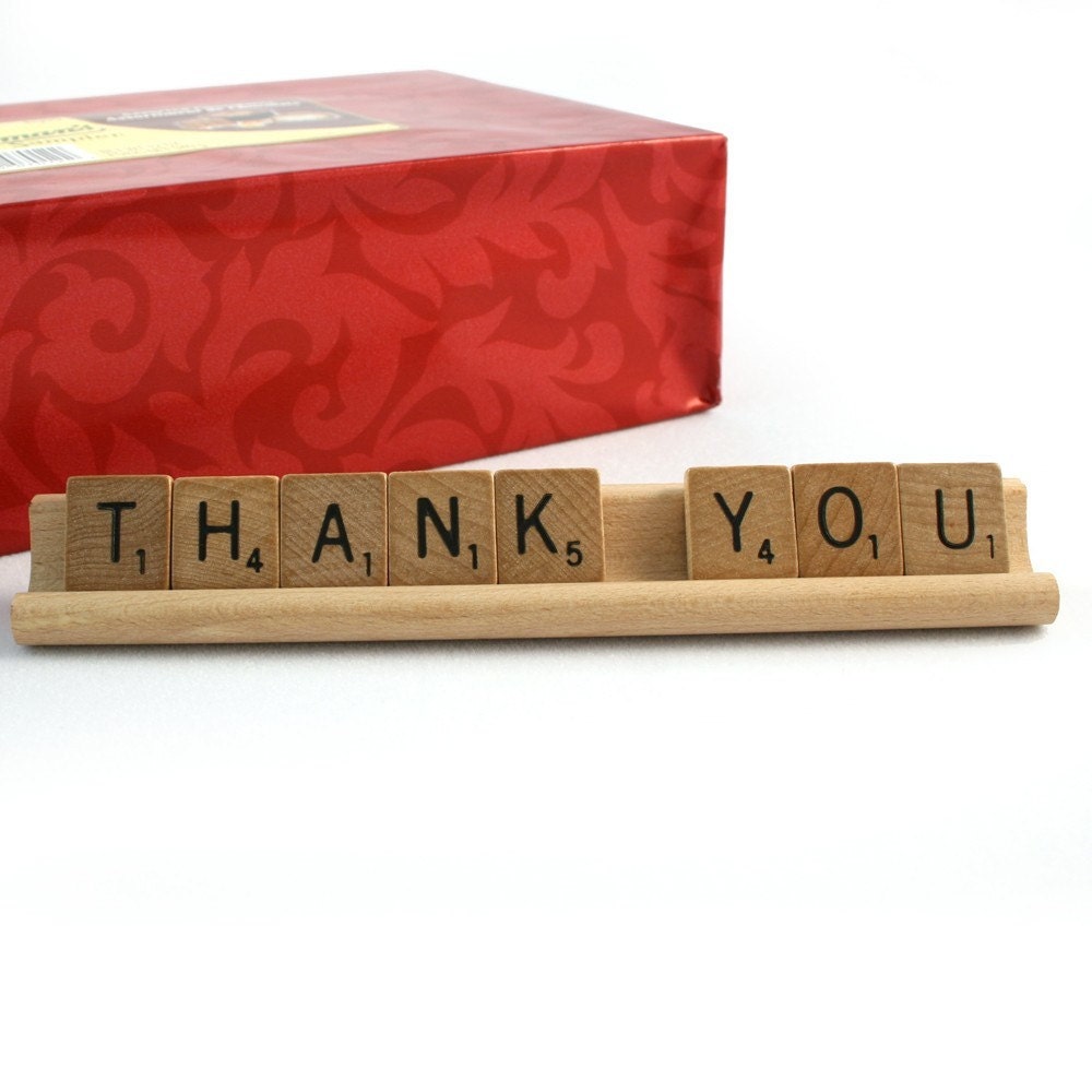 THANK YOU Scrabble Letters Sign RECYCLED