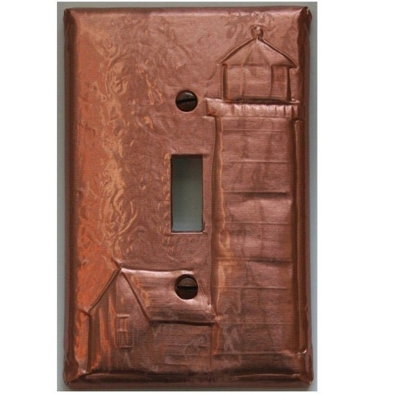 Copper Light Switch Cover Toggle Lighthouse Nautical