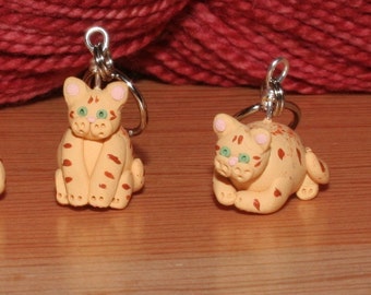 Colorful Cat Stitch Markers set of 4 by weeones on Etsy