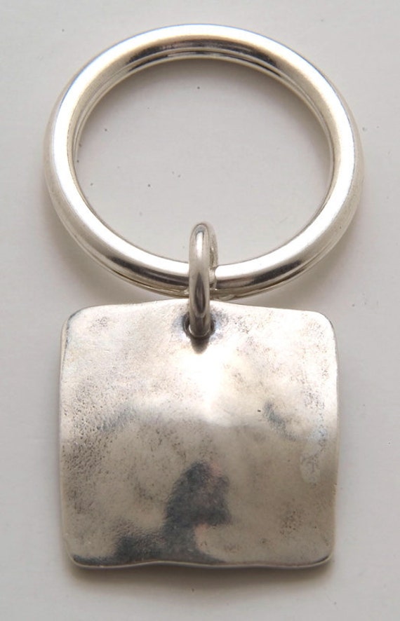 Silver Square Keyring made From Vintage American Half Dollar