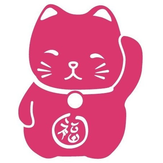 Maneki Neko Cat Vinyl Sticker