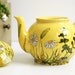 Ready to Ship Yellow Teapot Grass Fields and Daisies