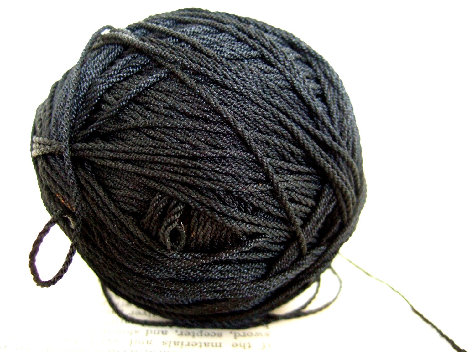 BALL of black VINTAGE nylon thread STRING by jennyelkins on Etsy