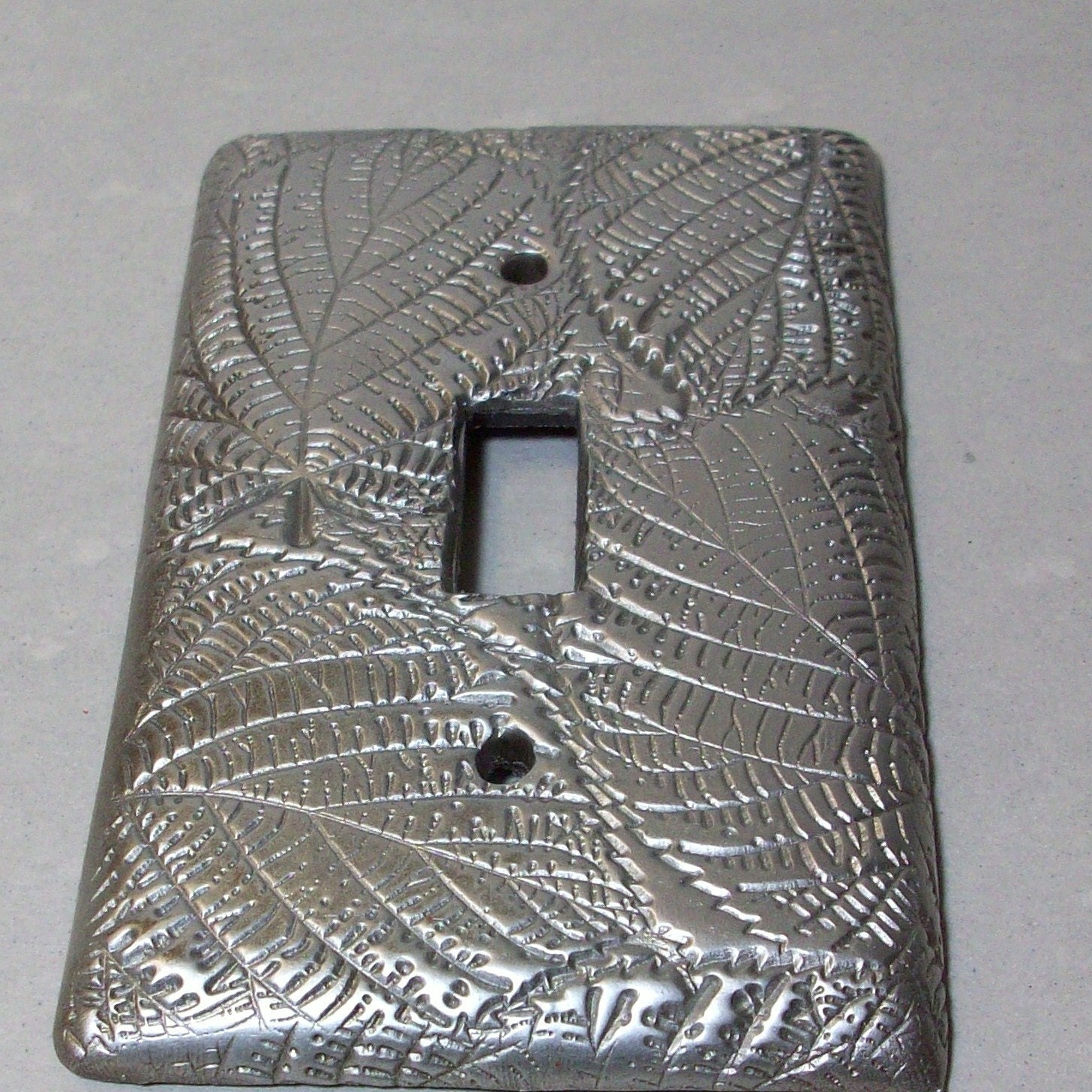 Silver Leaves single toggle light switch cover