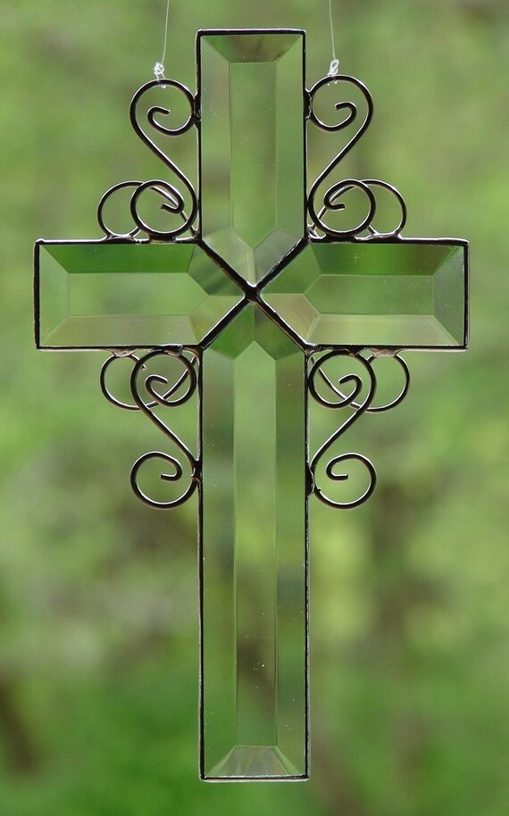 Beveled Glass Cross by theglassmenagerie on Etsy Beveled Glass Cross by theglassmenagerie on Etsy