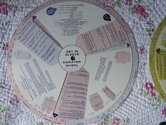 Two vintage 1960s Bea Freeman Raglan Sweater Knitting Wheel