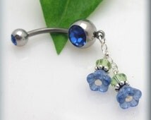 Popular items for flower belly ring on Etsy