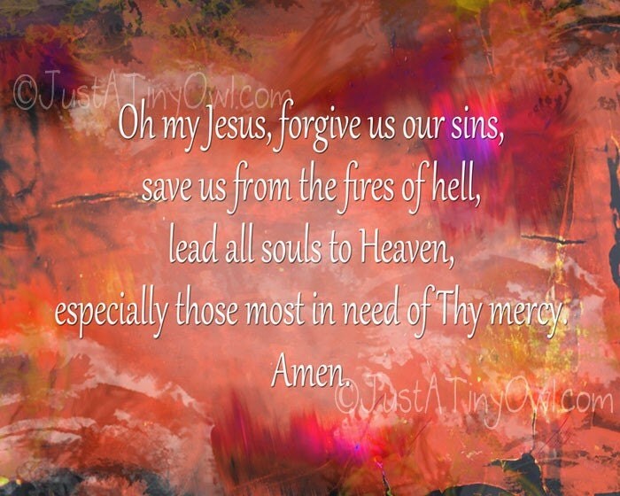 Items similar to Oh My Jesus 8x10 Catholic Prayer Print on Etsy