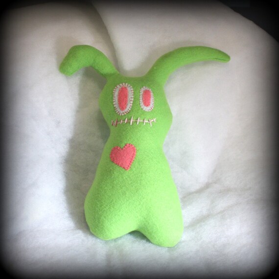 ZOMBUNNY Neon Green and Hot Pink Zombie Rabbit Plush