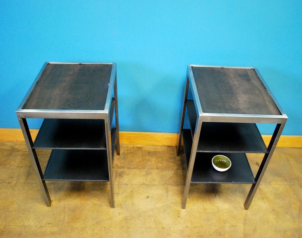 Steel Panel Side Table by deliafurniture on Etsy