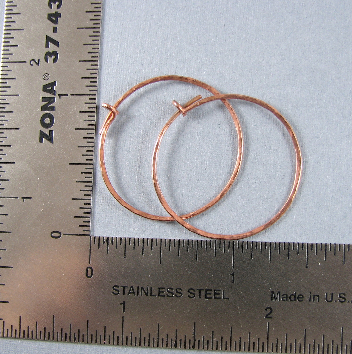 Hammered Copper Hoop Earrings