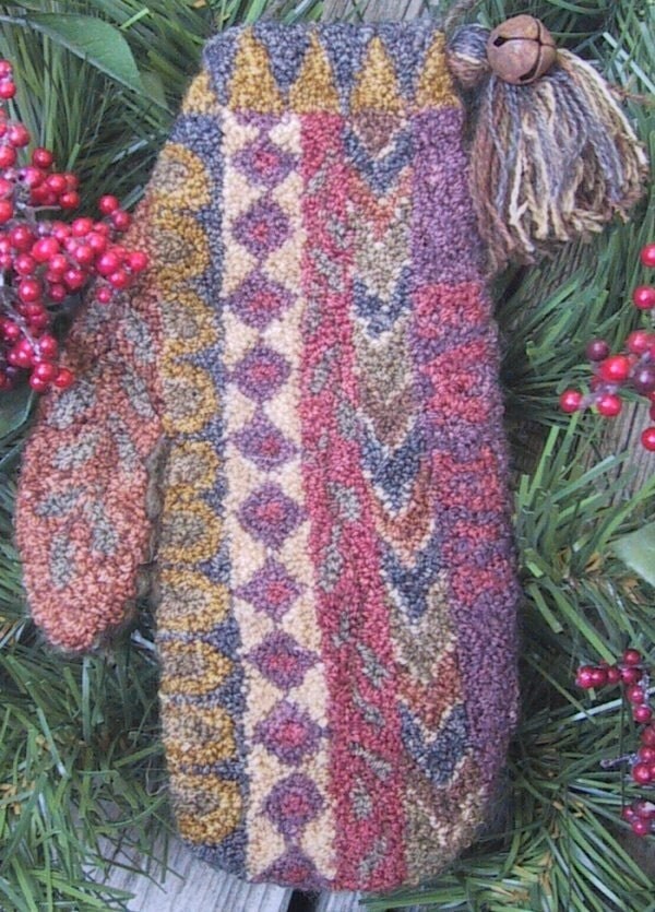 Primitive Punch Needle Pattern MITTEN SAMPLER