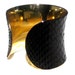 Glossy Black Snakeskin Gold Lined Cuff Bracelet by UNEARTHED