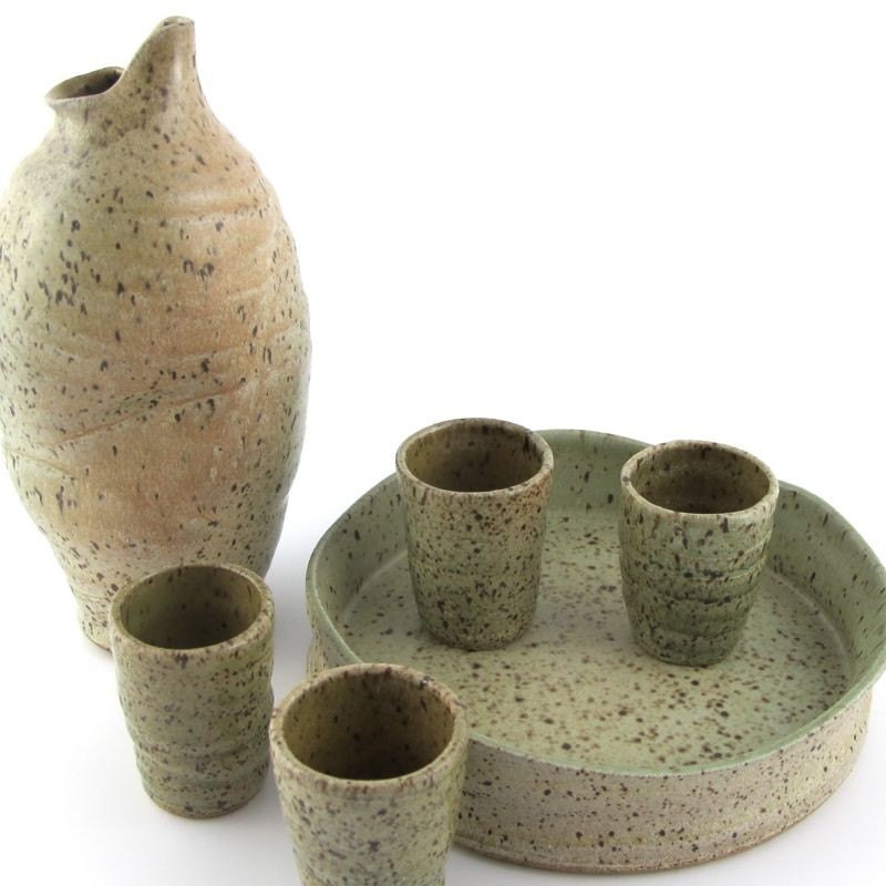 Sake Set: Handmade Unique Ceramic Modern and Organic Soft