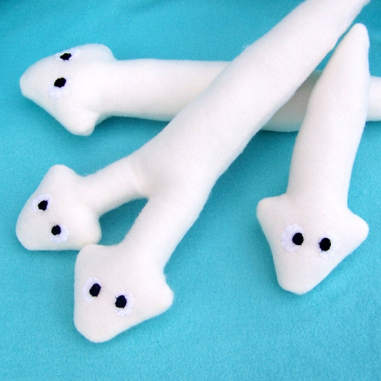 Planarian plush soft sculpture two heads by PHYLAplush on Etsy