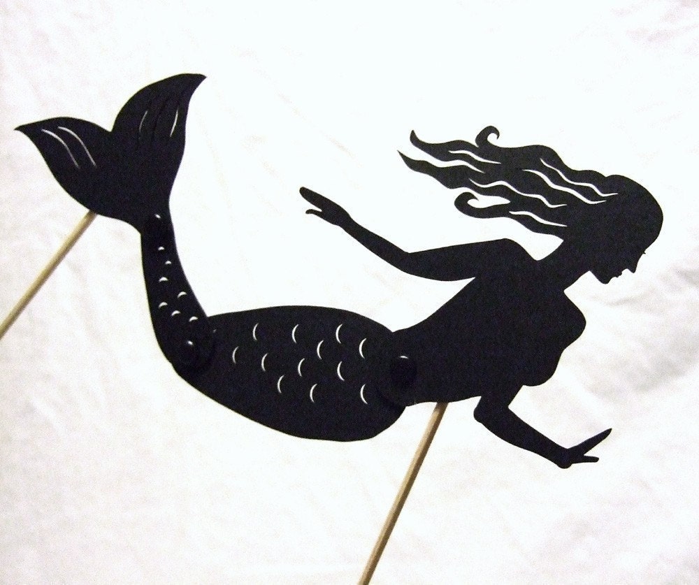 mermaid shadow puppet by owlyshadowpuppets on Etsy