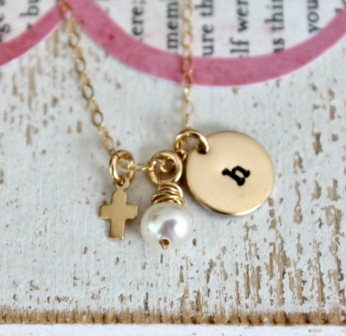 Personalized girls Necklace Flower Girls Necklace Gold