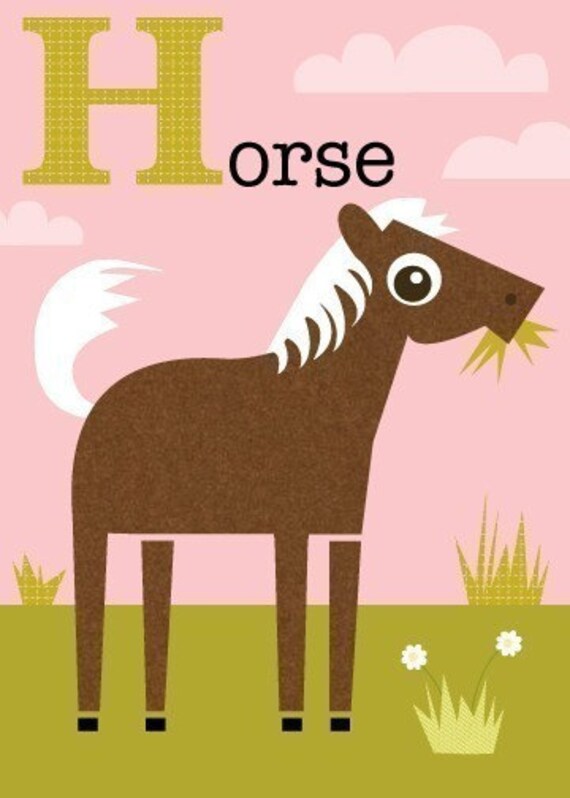 Letter H horse by JennSki on Etsy