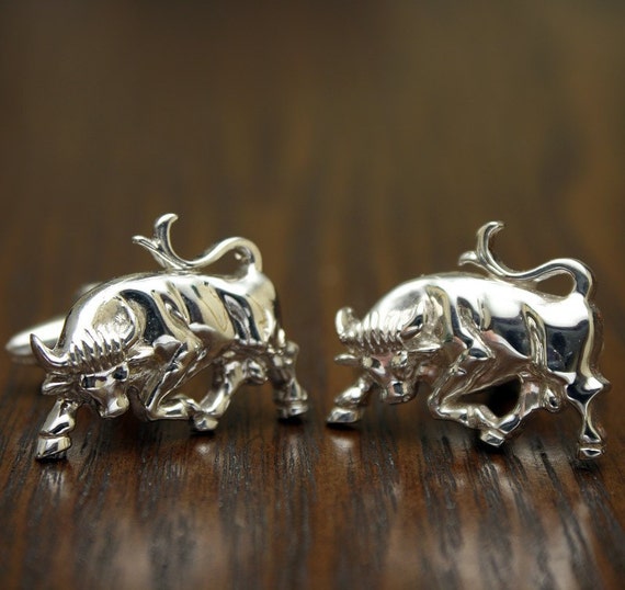 Raging Bull Cufflinks Sterling Silver Handcrafted