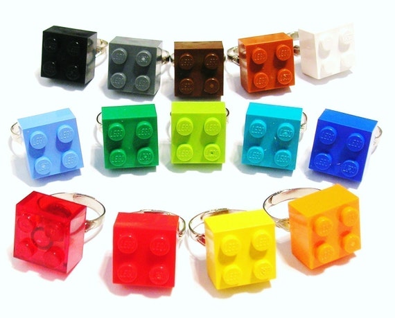 LEGO Brick Adjustable Rings Huge Color Variety