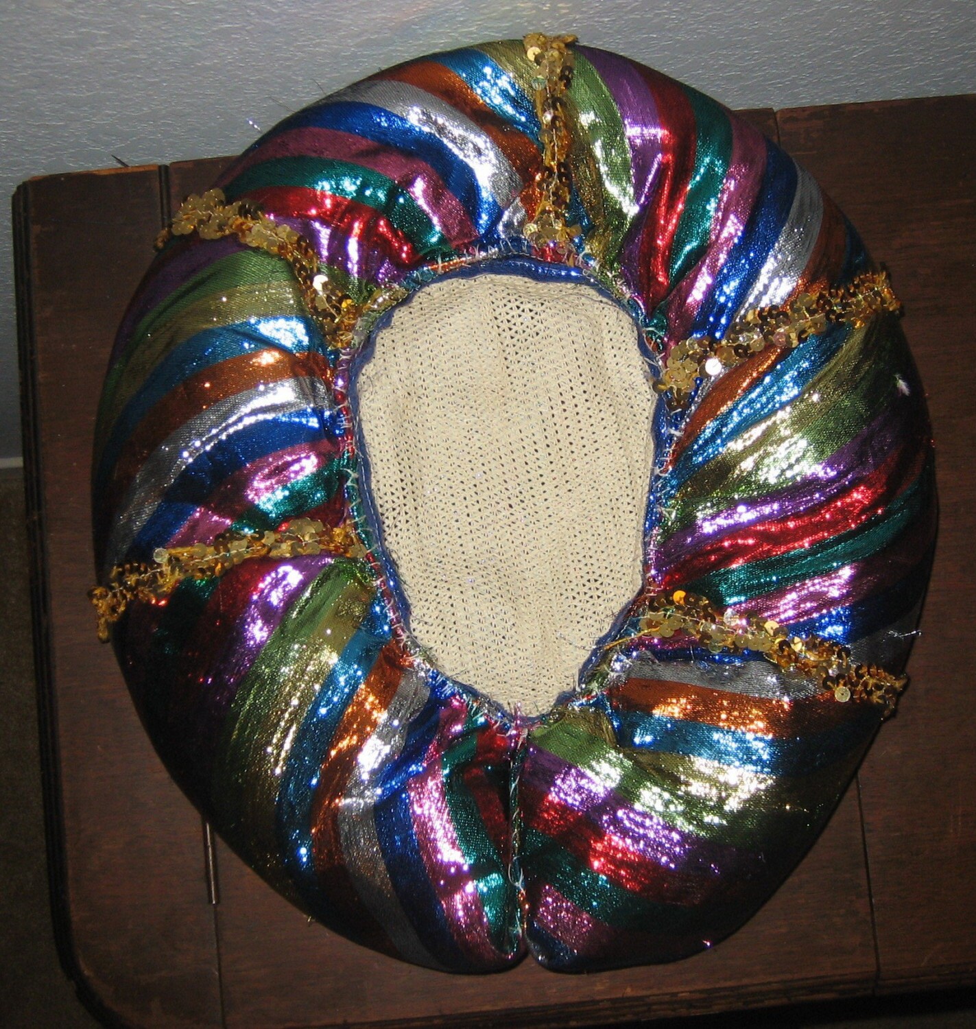Glitzy Magician Turban Fortuneteller Hat Sparkly Rainbow
