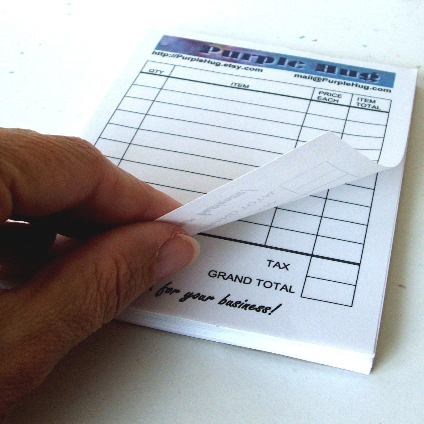 Receipt sales book or Invoice pad – Qty of 1 – Custom, personalized ...