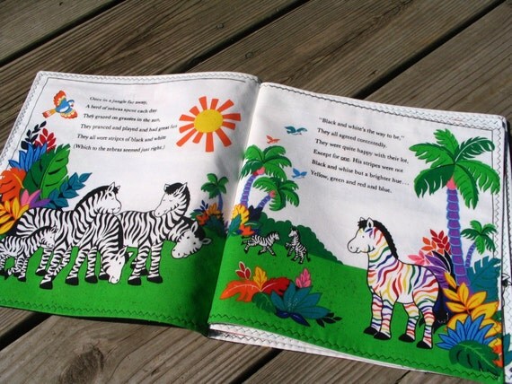 the Rainbow Zebra a soft fabric book about being yourself