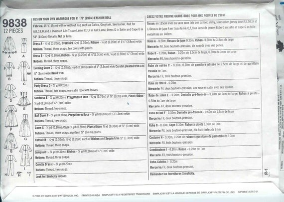 Simplicity Pattern 9838 Doll Clothes for by heartfelthandiwork