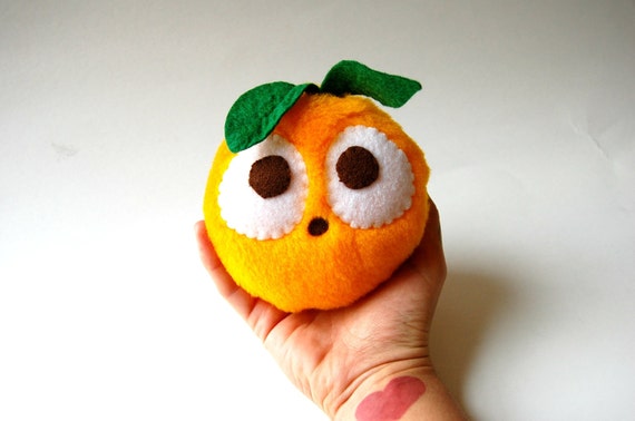Fruity Eco Friendly Orange Plush Toy by vivikas on Etsy
