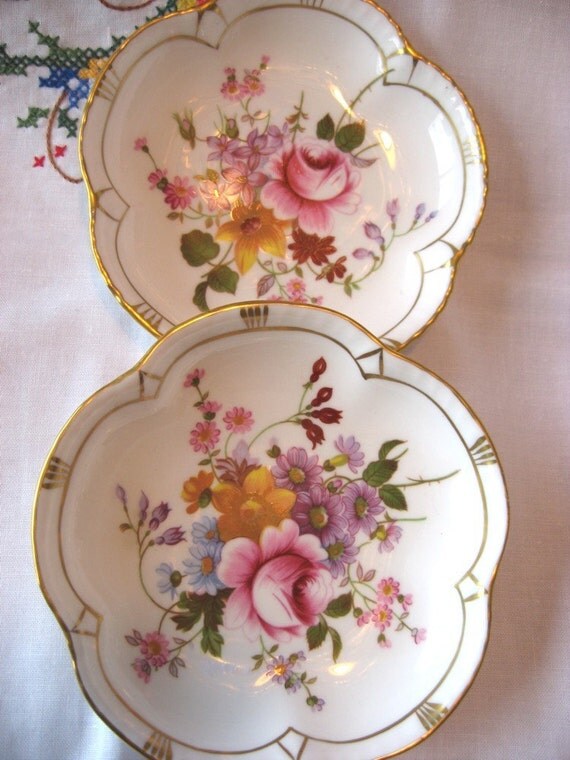 2 Royal Crown Derby China Trinket Dishes Derby Posies