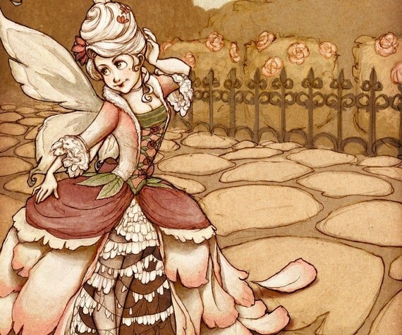 Items similar to Faerie Antoinette - 11x14 Fantasy Fairy Art Print ...