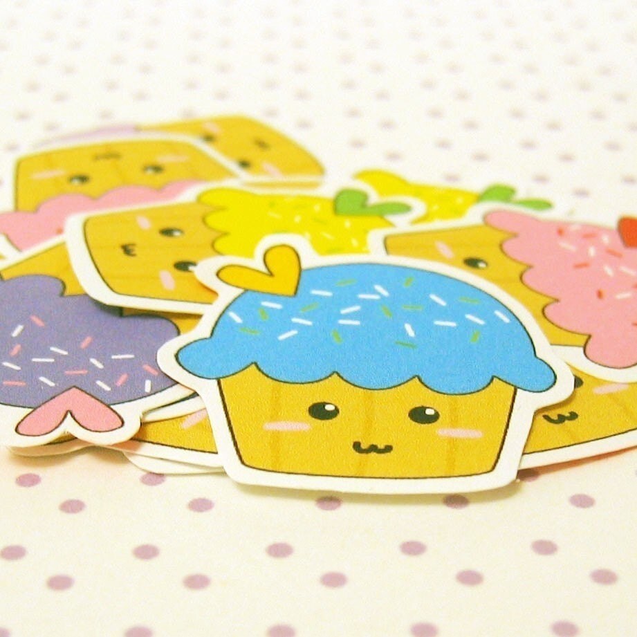 Cupcake sticker set