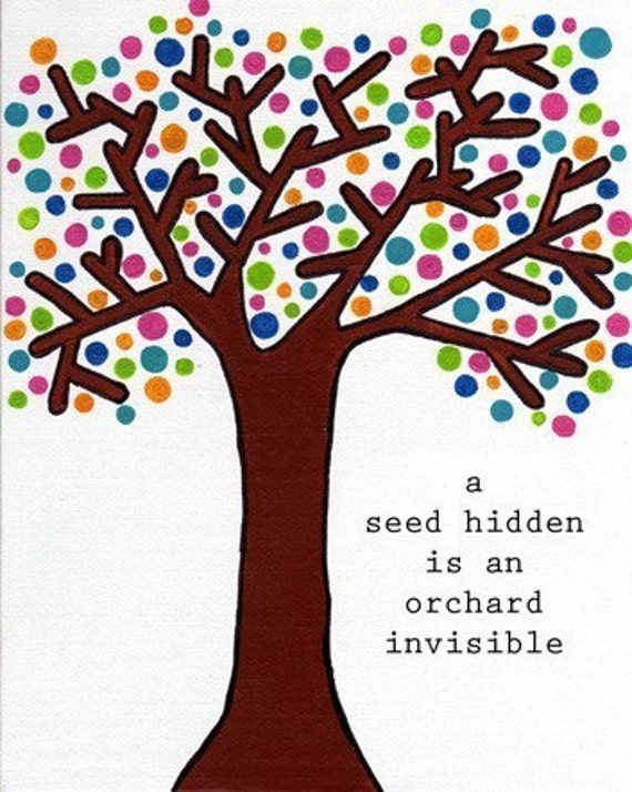 Items similar to Polka Dot Tree Painting - 5x7 print on Etsy