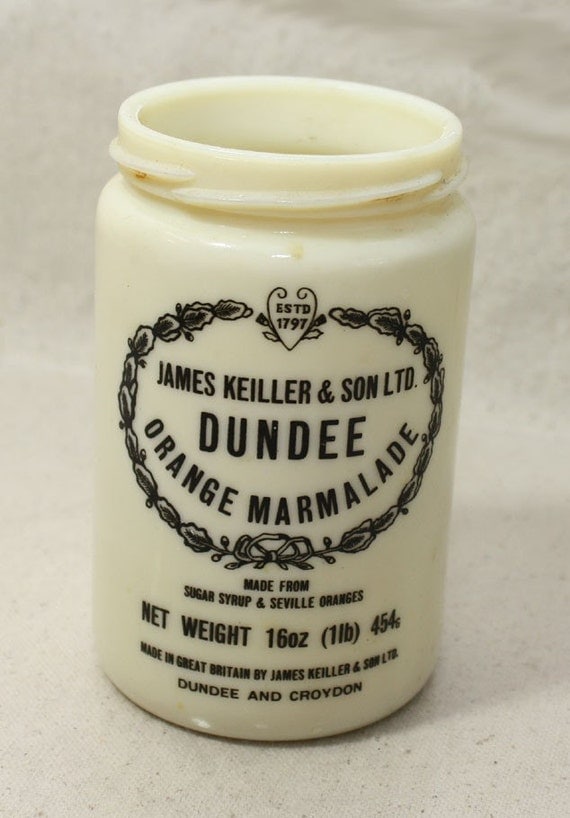 Vintage James Keiller Dundee Marmalade Jar Glass by RuffByMargo