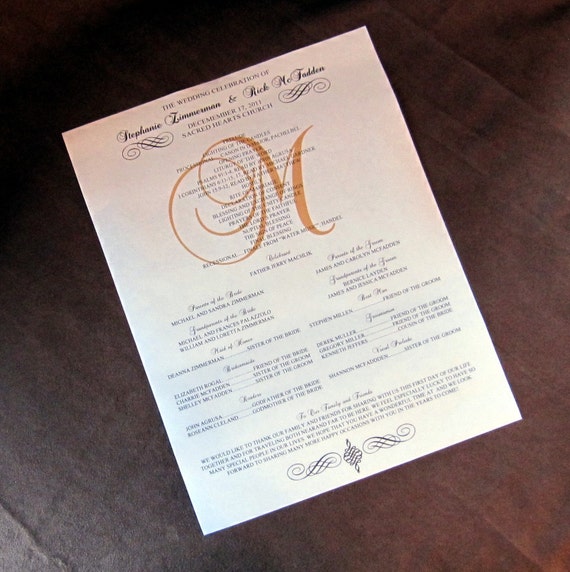 Scroll Wedding Programs Full Size by scrappinginnovations on Etsy