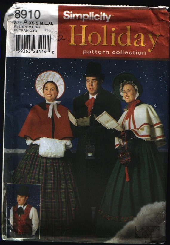 Simplicity 8910 Sewing Pattern Size XS S M L XL Misses Mens