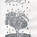 Shang Yang the Bird that Makes the Rain Linocut Imaginary