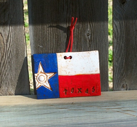 Items similar to Texas Flag Rustic Clay Wall Tile on Etsy