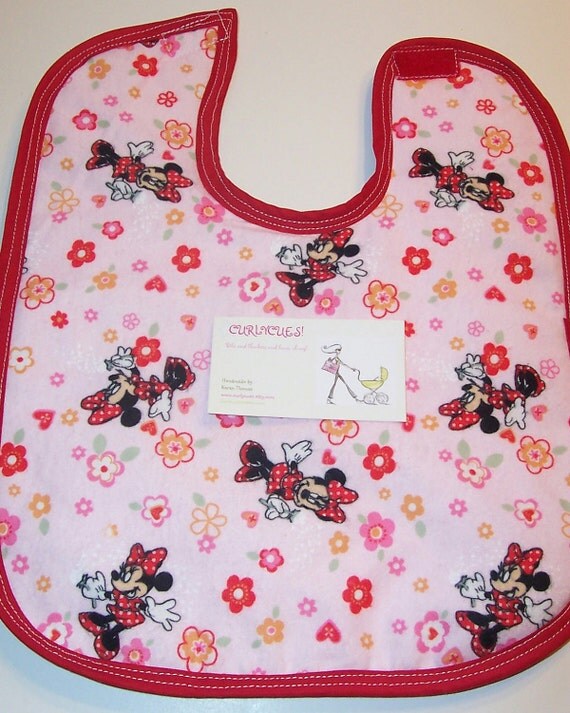 Items similar to Minnie Mouse Mania Baby bib on Etsy