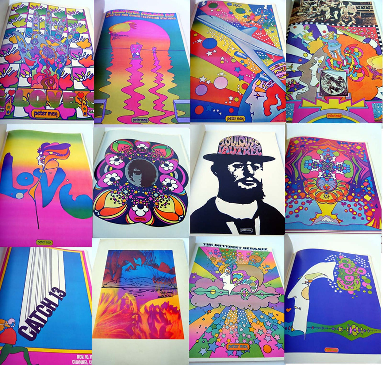 PETER MAX Poster Book 1970 Second Printing Before Publication