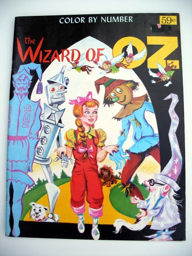 Wizard of Oz Vintage Color By Number Coloring Book Unused
