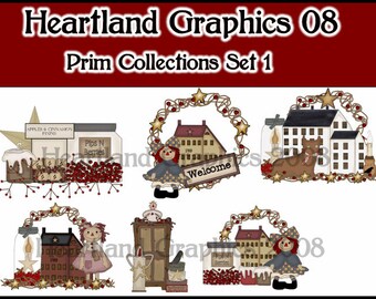 Unique primitive graphics related items | Etsy