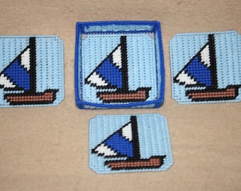 Plastic canvas boat | Etsy